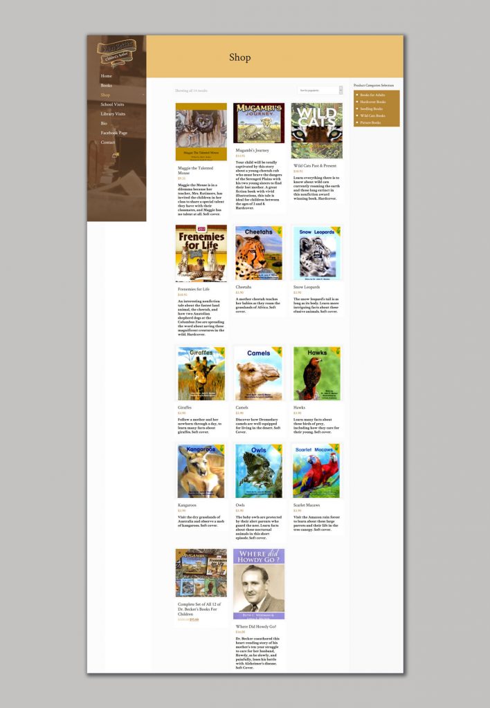 Website design for the writer of children’s books – LibertySky Graphics